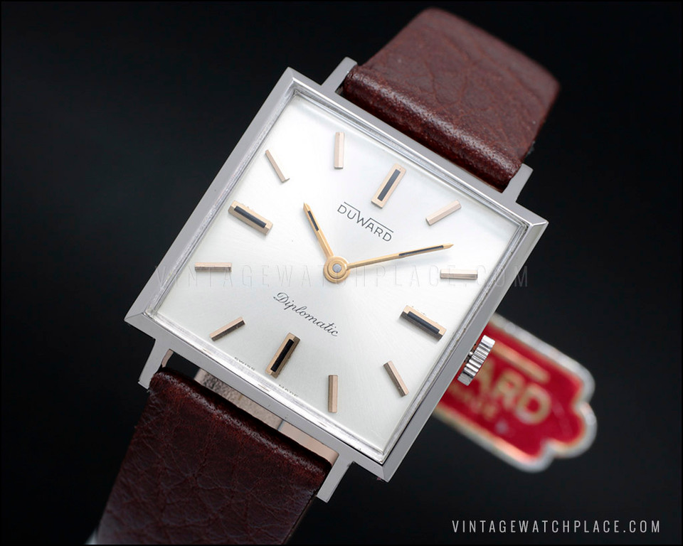 Swiss made Duward Diplomatic NOS mechanical vintage watch, chestnut ...