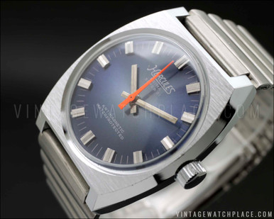 New Old Stock 70's Hercules Prima mechanical vintage watch, blue color ...
