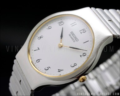 New Old Stock Seiko Dress quartz flat vintage watch NOS 5Y94-7000, very ...
