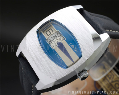 New Old Stock rare 70's Savoy Digital Jump hour vintage mechanical ...