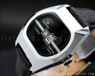 New Old Stock 70's Hanowa Digital Jump hour vintage mechanical watch ...
