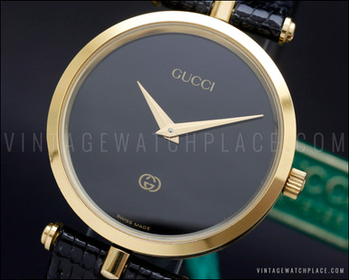 New Old Stock Gucci vintage watch, from the 80's, beautiful black dial ...