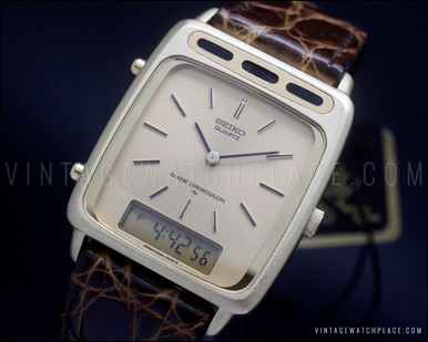 New Old Stock 1980 retro Seiko Duo Display Quartz vintage watch, Alarm ...