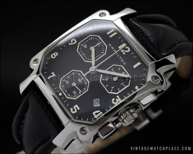 Hamilton Lloyd Quartz Chronograph watch 6319, black dial, all stainless ...