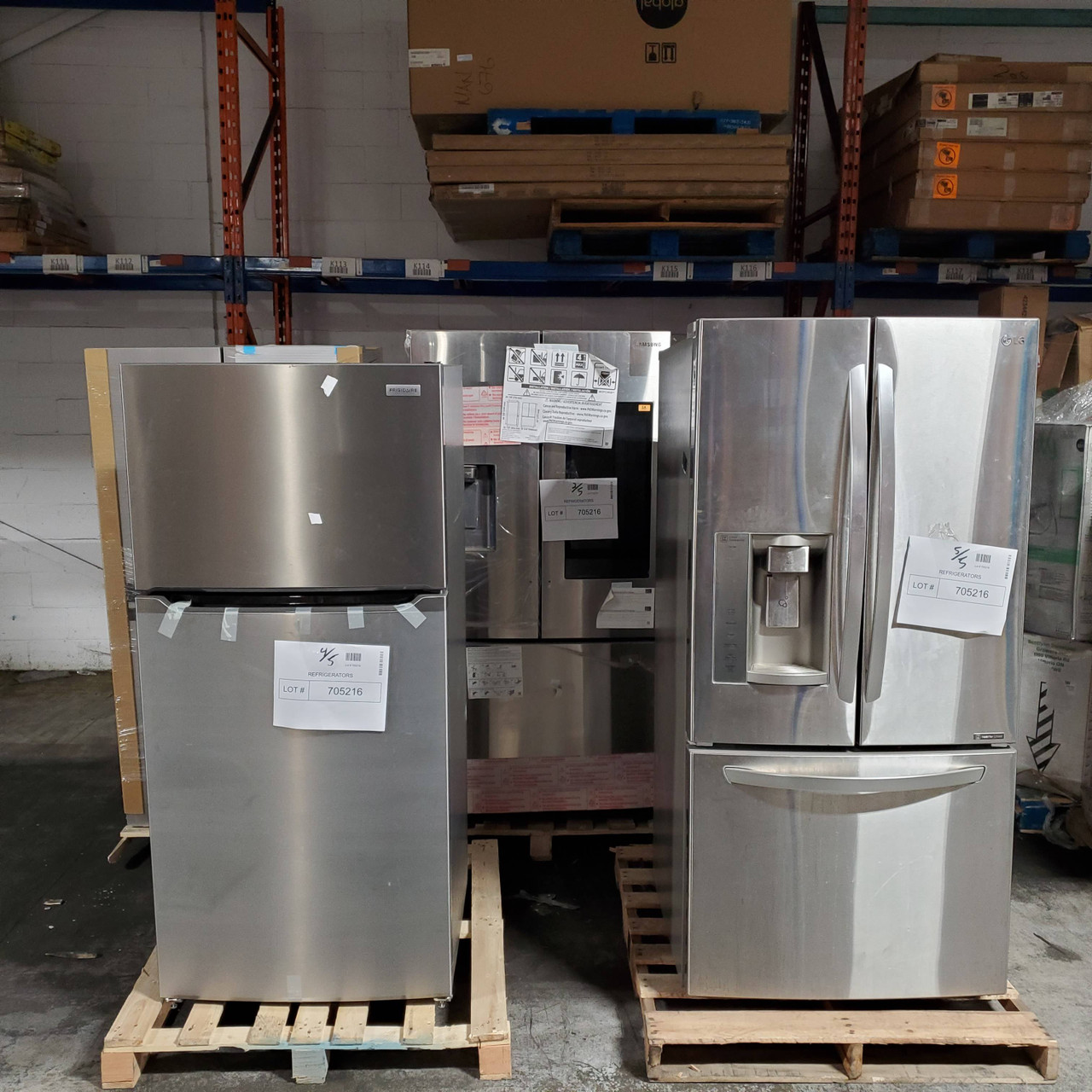 5 units of Refrigerators - MSRP $9,225 - Scratch & Dent (Lot # 705216 ...