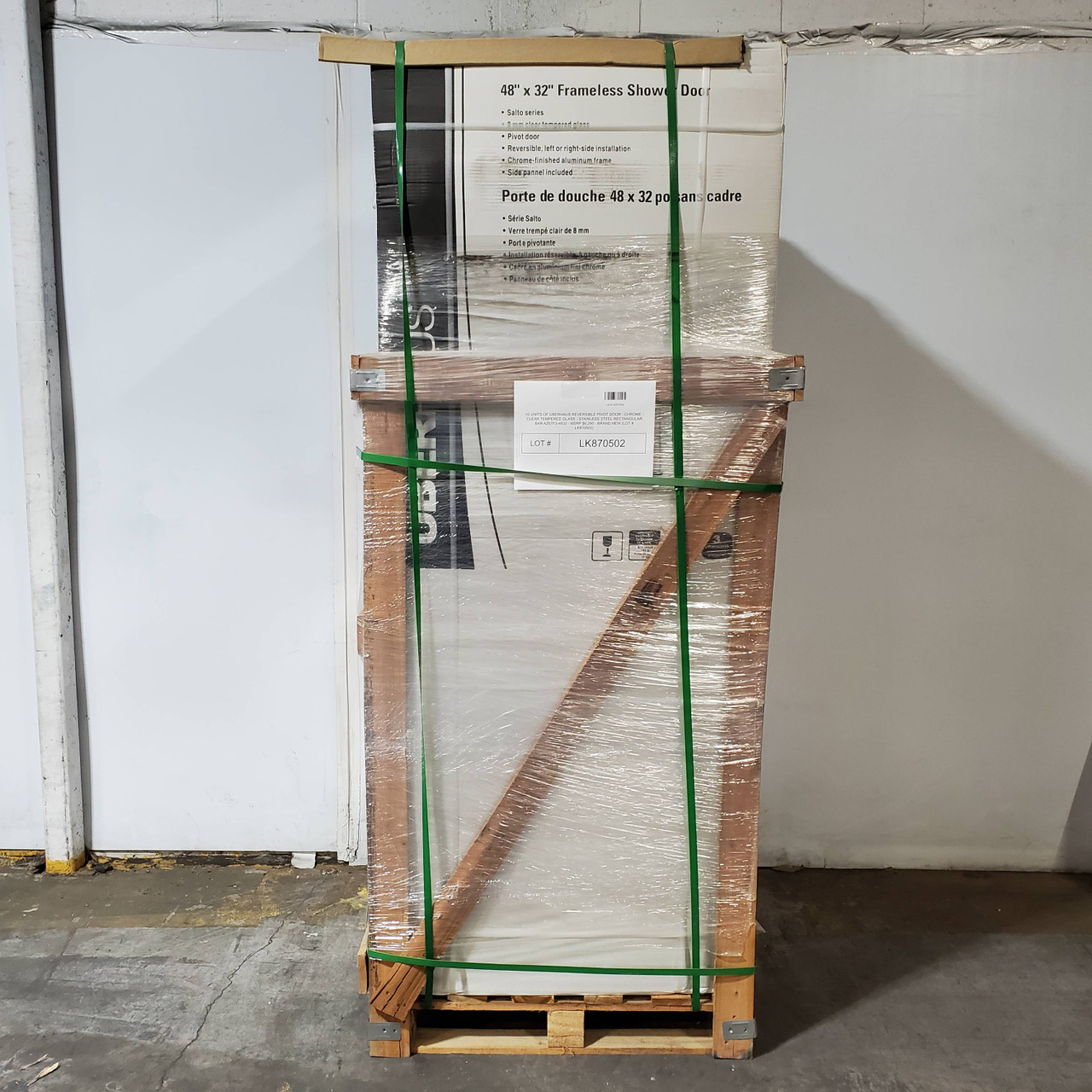 10 Units of Uberhaus Reversible Pivot Door - Chrome - Clear Tempered ...