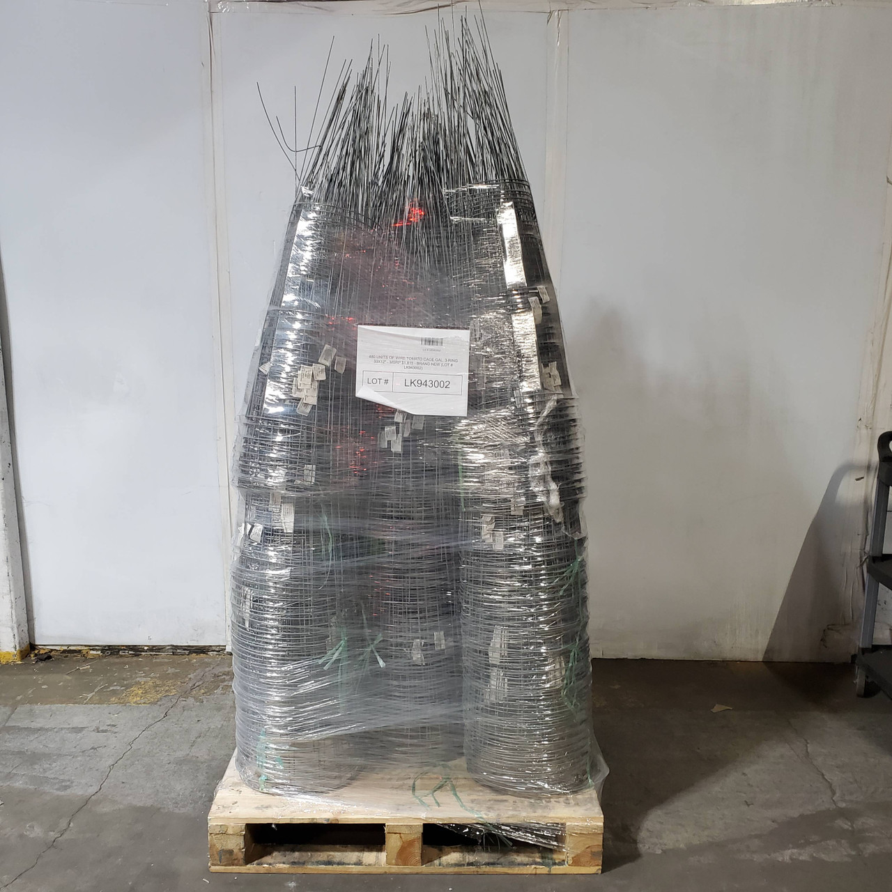 480 Units of Wire Tomato Cage Galvanized 3-ring 42x14" - MSRP $1,815 ...