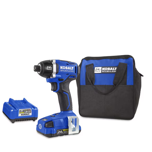 72 units of Kobalt 24 V Max Cordless Impact Driver Set Brushless Motor Charger Battery and Accessories Included MSRP 14 328 Brand New Lot 845902 Restock Canada