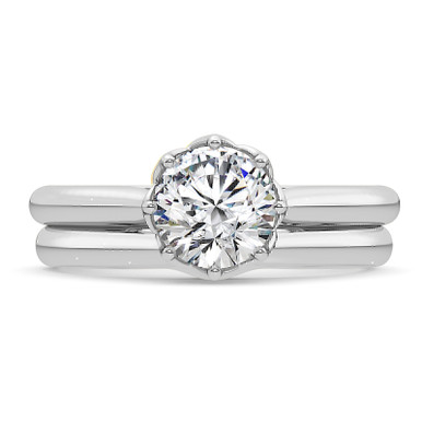 Beatrix 1 ct tw. Lab Grown Round Solitaire Diamond Bridal Ring Set ...