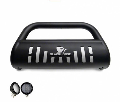 Black Horse Offroad Bull Bar BBJPREA-SP-PLFB 2-1/2 Inch Diameter Tube ...
