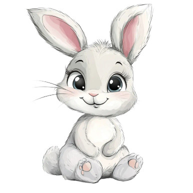 Cute Cartoon Rabbit Clipart Vinyl Car Decal Sticker – Waterproof & UV ...