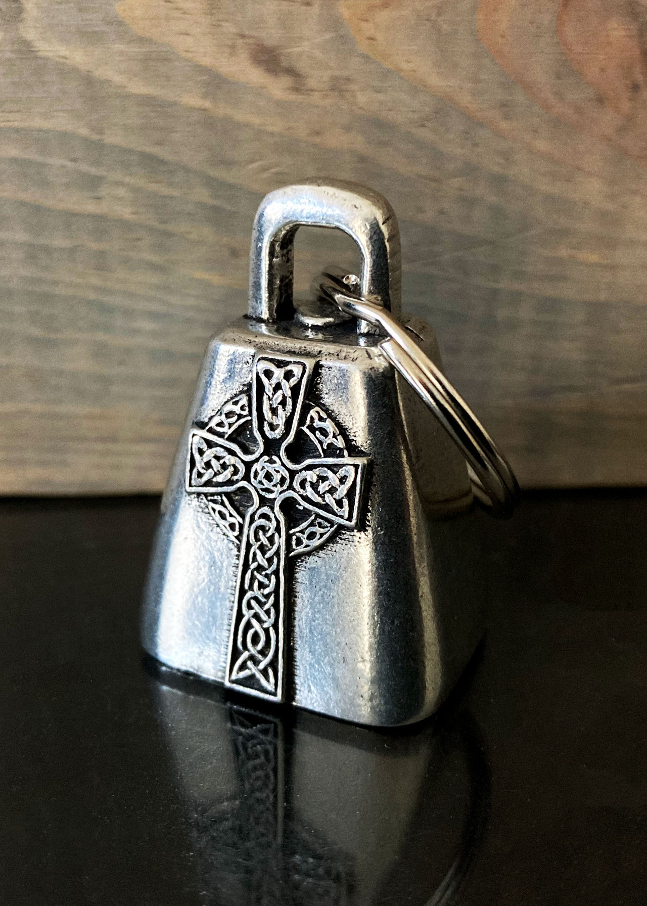 Celtic Cross Motorcycle Guardian Bell - Bravo Bell - Leather Bound NJ