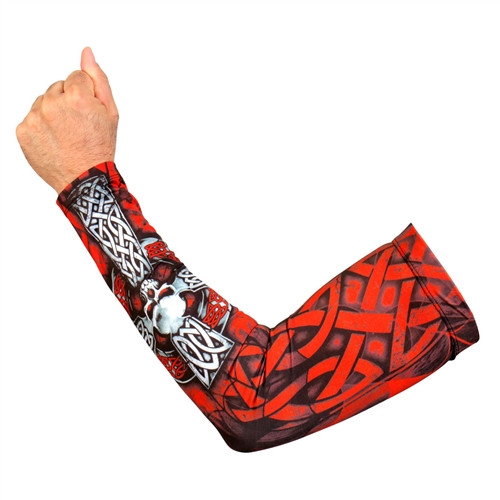 Celtic Cross Solar Sleeves for Motorcycle Sun Protection | Leather Bound NJ