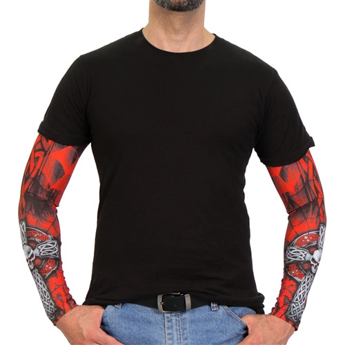 Celtic Cross Solar Sleeves for Motorcycle Sun Protection | Leather Bound NJ