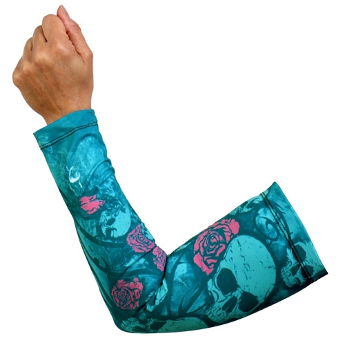 Protective Arm Guards Skull Bouquet | Solar Sleeves | Leather Bound NJ