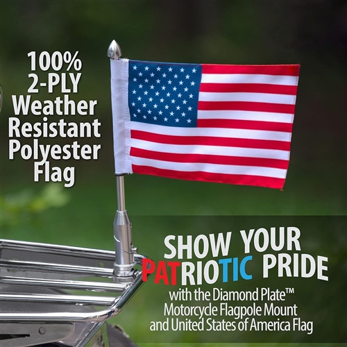 USA 18'' Motorcycle Flag Mount, Luggage Rack
