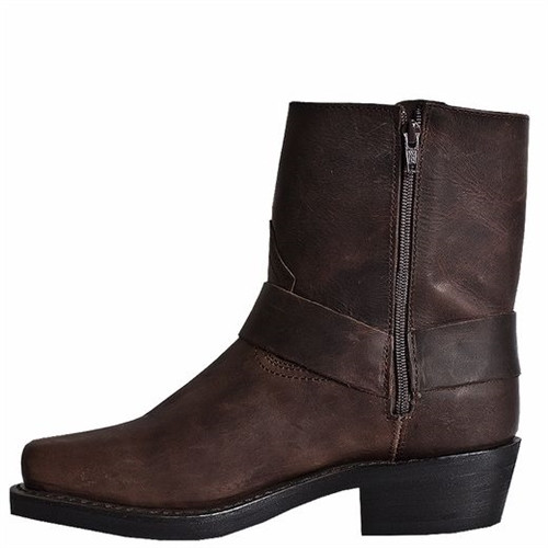 Dingo Brown Leather Harness Motorcycle Boots, Rev-Up