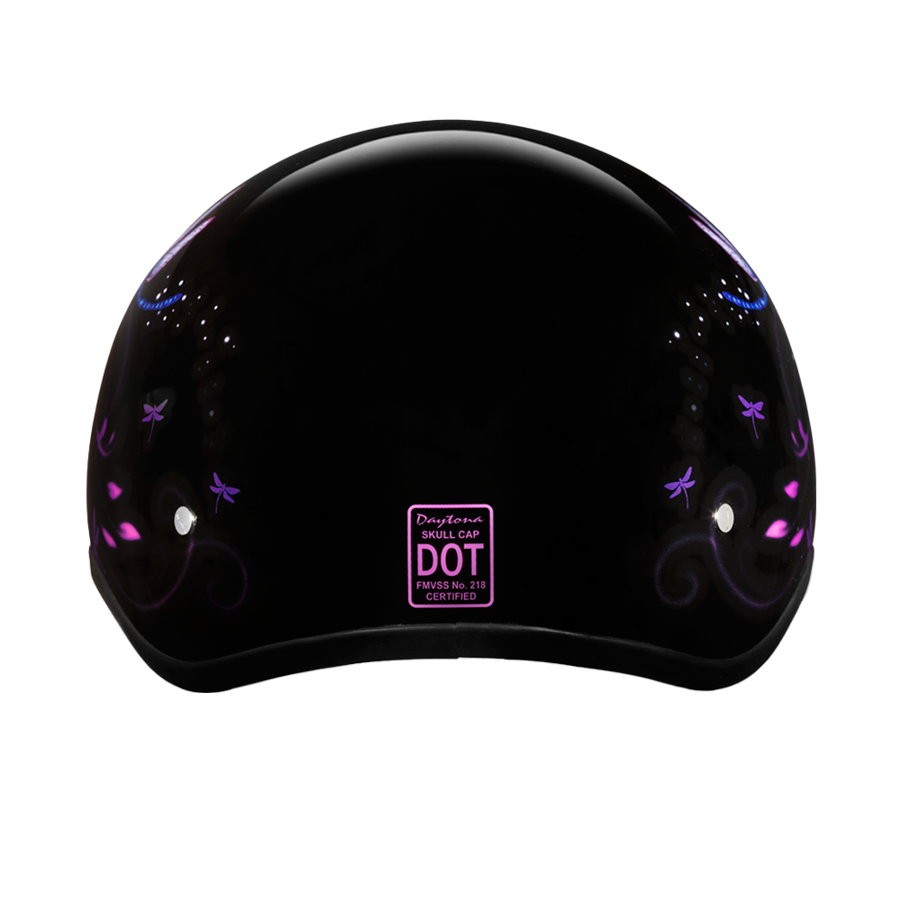 Purple Dragonfly Ladies Motorcycle Helmet - Daytona DOT | Leather Bound NJ