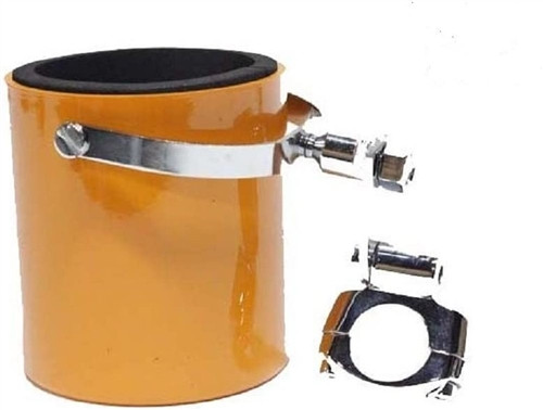 Orange Motorcycle Cup Holder | Handle Bar Mount |Leather Bound NJ