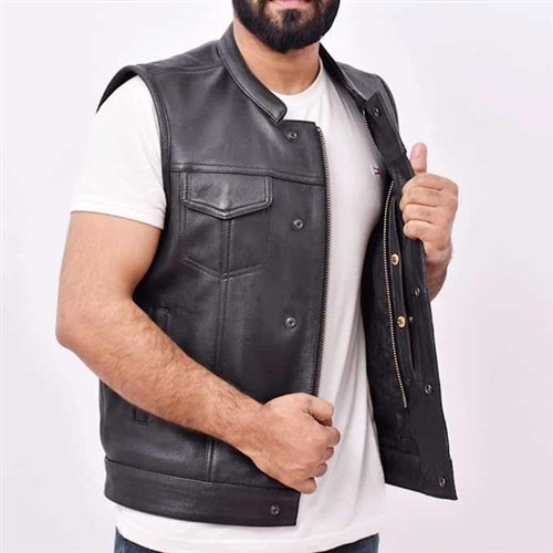 Premium Leather Motorcycle Vest by First Classics | Concealed Carry ...