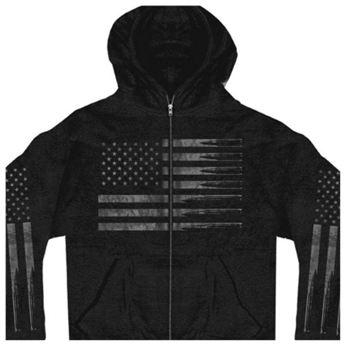 American Flag Bullets Zip Up Sweatshirt - Hot Leathers | Leather Bound NJ