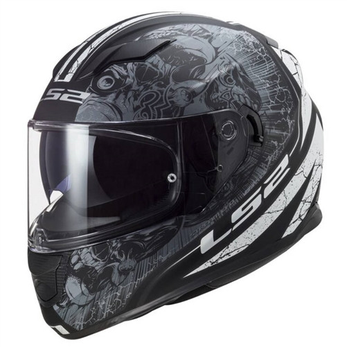 LS2 Titanium Throne Full Face Motorcycle Helmet - Leather Bound NJ