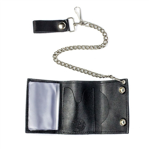 Antique Brown Leather Chain Wallet | USA Made | Leather Bound NJ