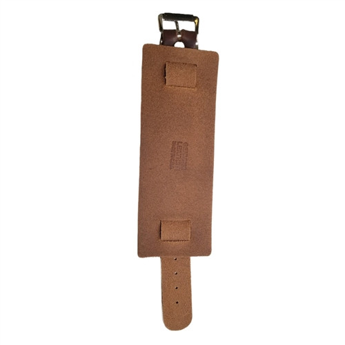 Brown Leather Wide Watchband, American Made Cowhide