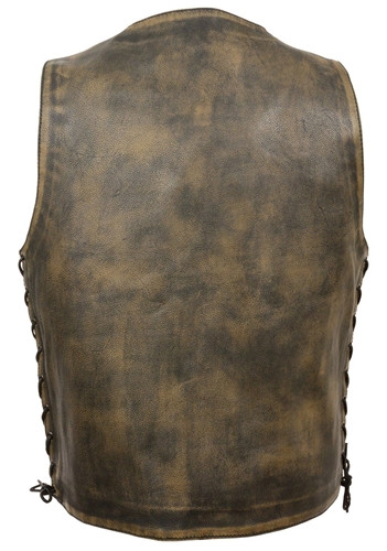 Milwaukee Leather Men's Distressed Brown Motorcycle Vest