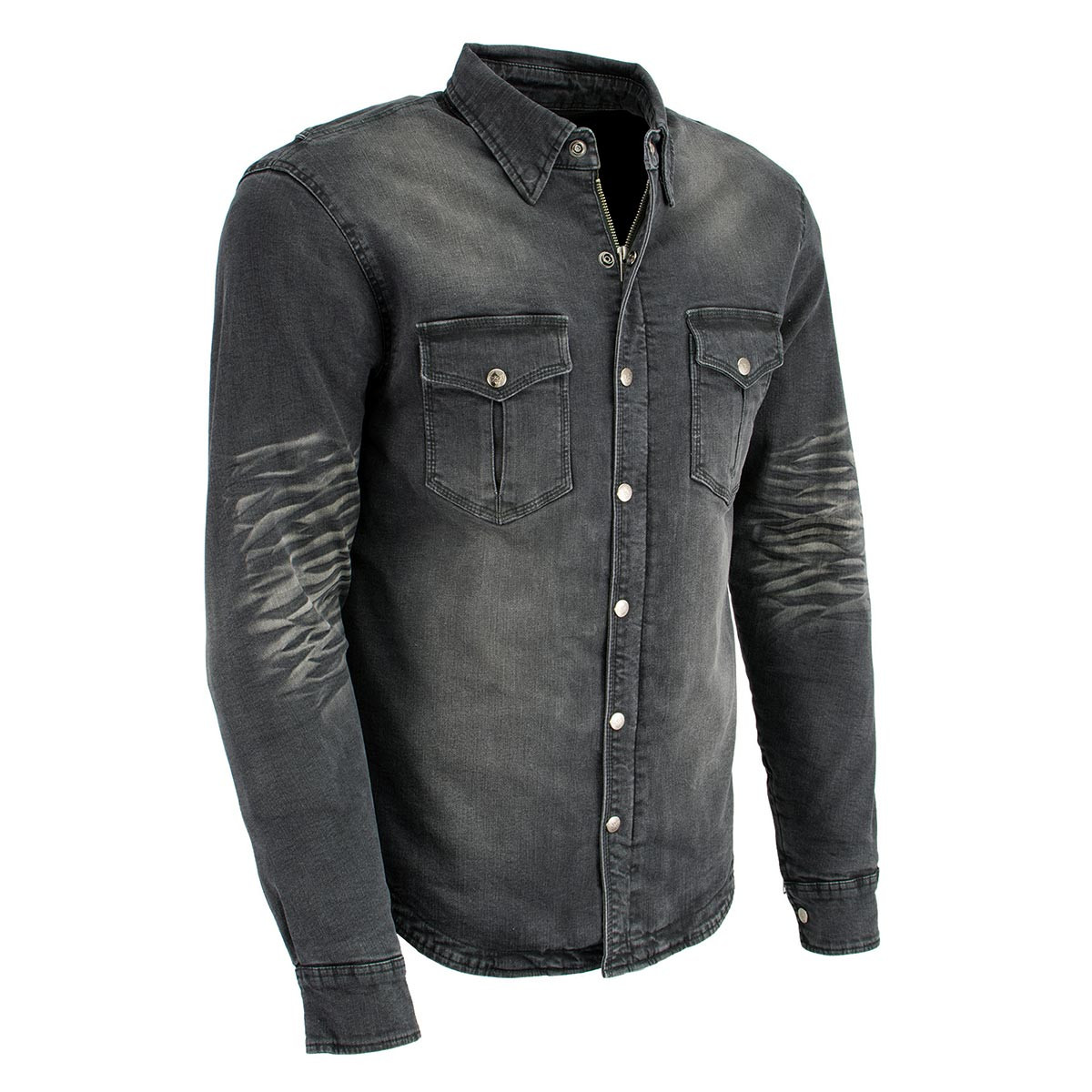 Black Denim Motorcycle Armored Shirt | Milwaukee Leather | Leather Bound NJ