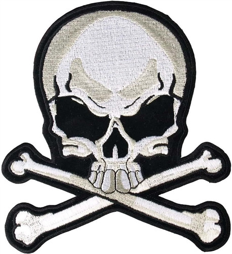 Large Skull & Bones Biker Patch | Hot Leathers | Leather Bound NJ
