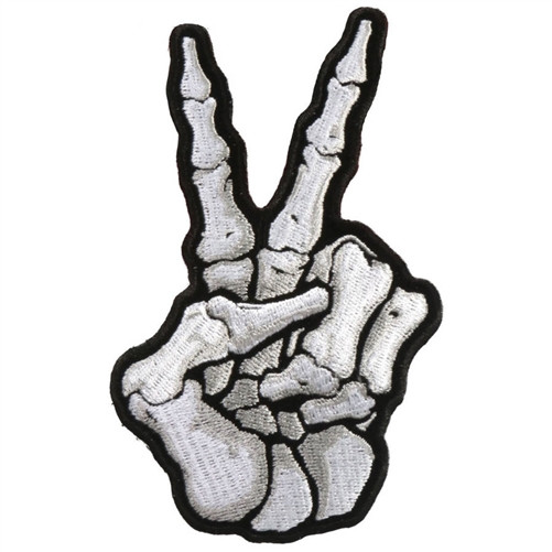 Skeleton Peace Sign Patch - Hot Leathers | Leather Bound NJ
