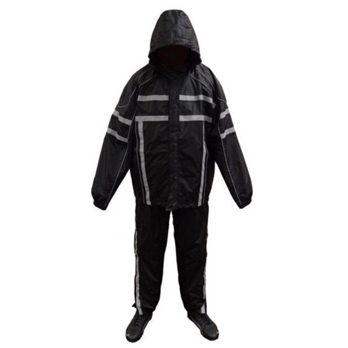 Reflective Nylon Motorcycle Rain Gear Suit, Jacket & Pants, Milwaukee