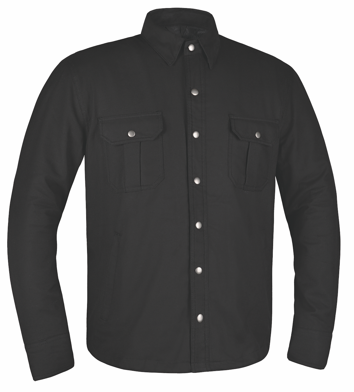 Men's Black Denim Motorcycle Armored Shirt | Leather Bound NJ
