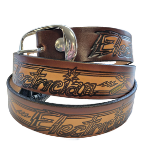 Masonic Embossed Men's Leather Belt - USA Made | Leather Bound NJ
