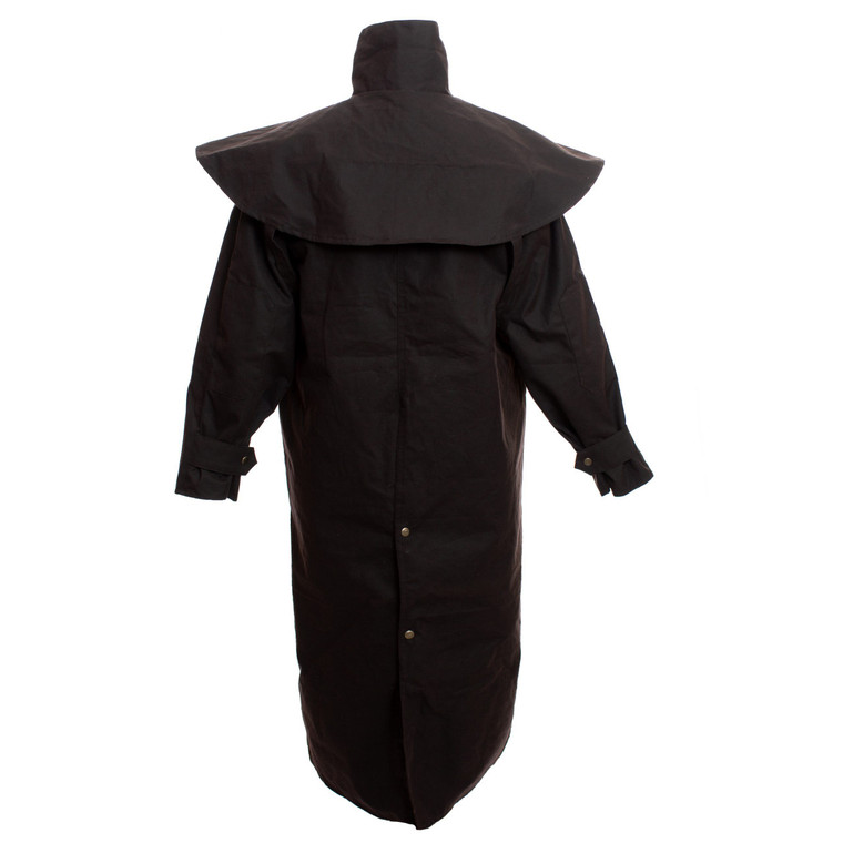 Brown Oilskin Riding Duster - Full Length at Leather Bound NJ