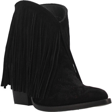 Short Black Fringe Western Boots by Dingo - Leather Bound NJ