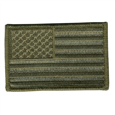 Small Woodland Green American Flag Patch | 3x2 – Leather Bound NJ