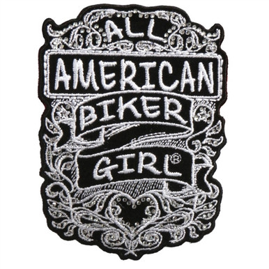 All American Biker Girl Patch - Hot Leathers - Black & White