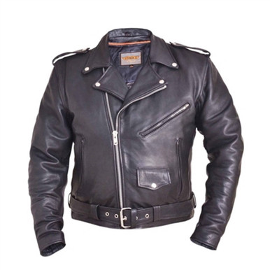 Traditional Biker Classic Leather Motorcycle Jacket (Ultra Premium)