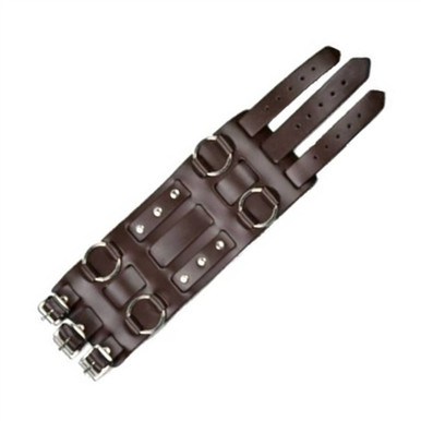 USA Made Retro Brown Leather Wide Watch Band | 3-Strap | Leather Bound NJ
