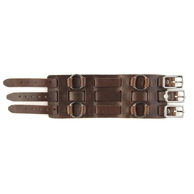 Retro 3-Strap Brown Leather Wide Watch Band – Extra Wide, USA Made
