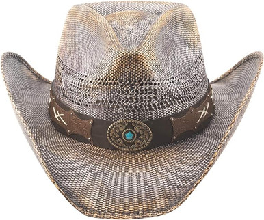 Distressed Straw Cowboy Hat | Bullhide Hats | Leather Bound NJ