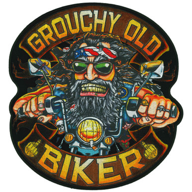 Grouchy Old Biker Patch | Hot Leathers Funny Patch | Leather Bound NJ