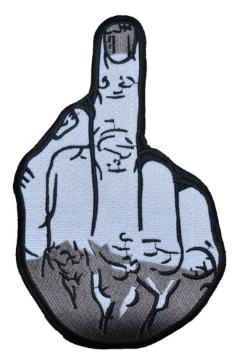 Large Middle Finger Biker Patch | Leather Bound NJ