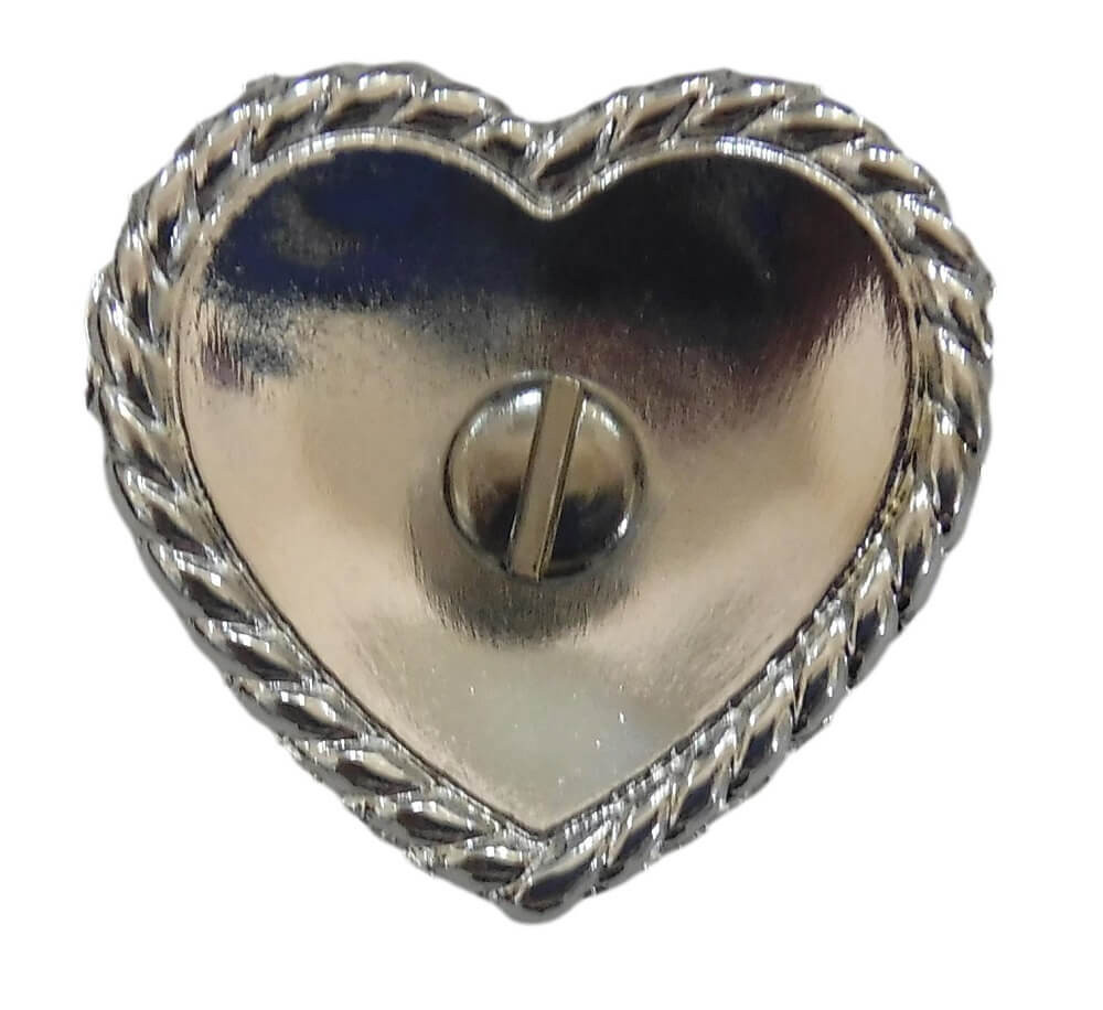 Heart Concho with Rope Edge Bright Silver 1-1/2" - SKU# C109 - Western ...