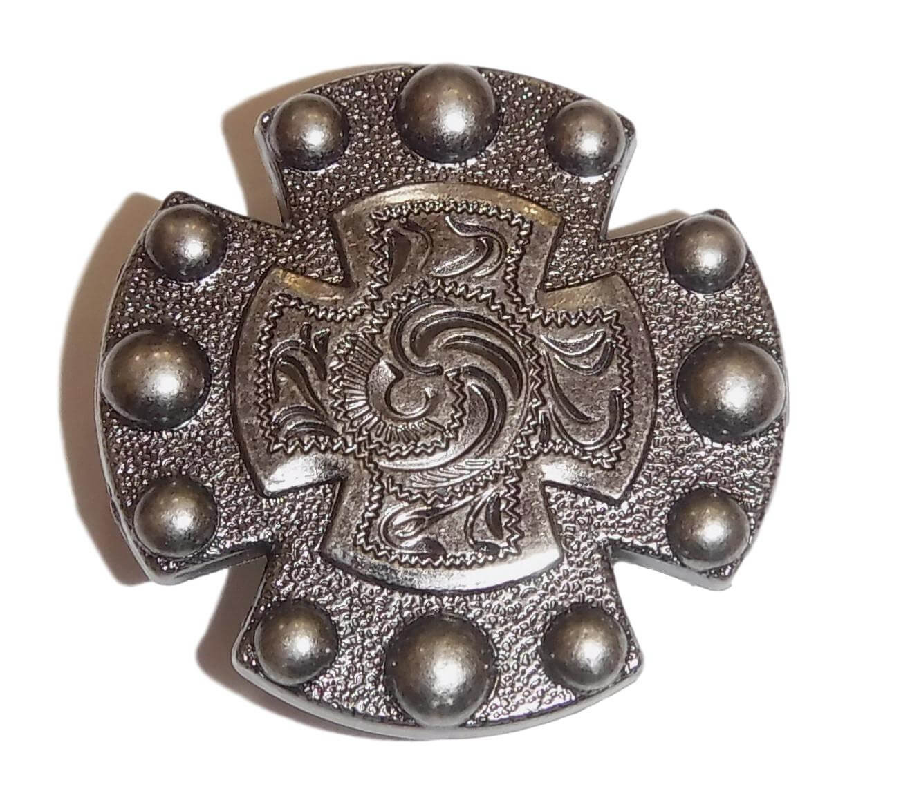 Old West Cross Concho Antique Silver Size 1 1/2