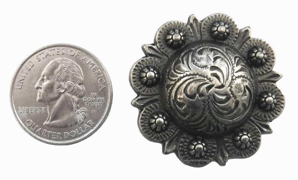 Western Berry Concho Antique Silver Size 1 1/2" C111