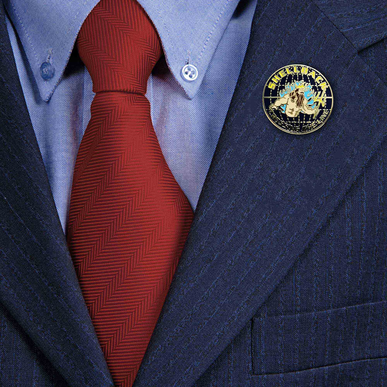 Shellback Crossing the Line Hat Lapel Pin