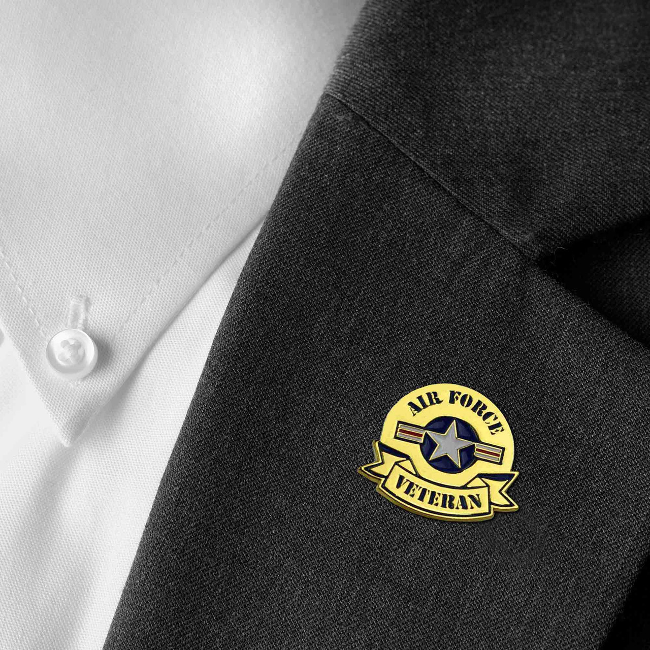 USAF Veteran Custom Lapel Pin with Roundel Graphic